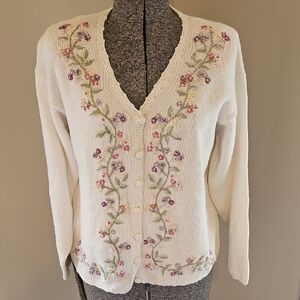 Debbie Morgan | Sweaters | Debbie Morgan Vintage Floral Embroidered ...